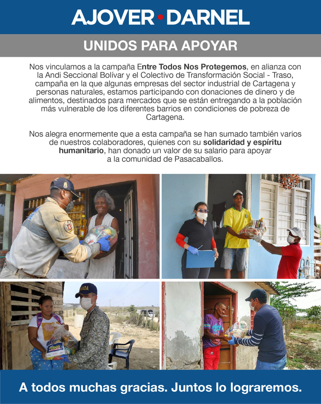 Estamos donando mercados para la población más vulnerable - Care Ajover ...